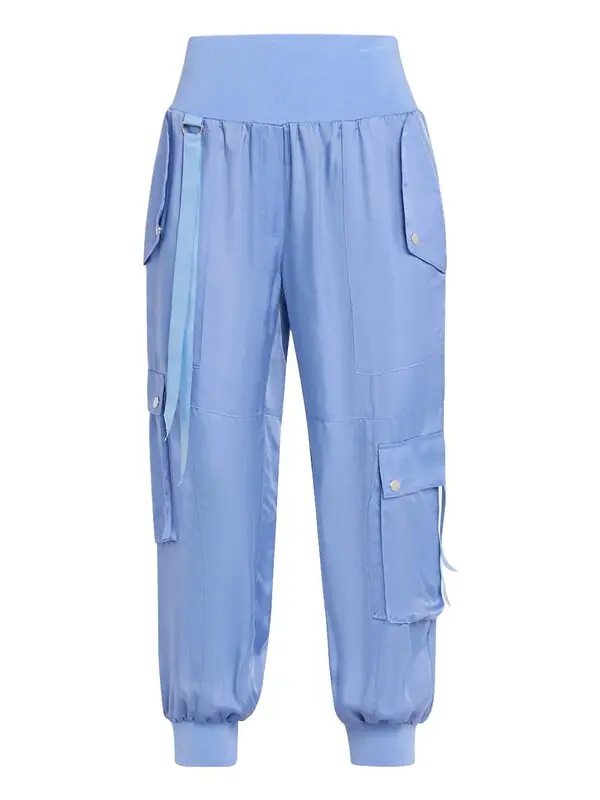 Cinq À Sept Harmony Satin Cargo Jogger Pants - Endless Sky