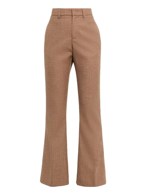 Fabiana Filippi Plaid Flare-leg Trousers - Cammello