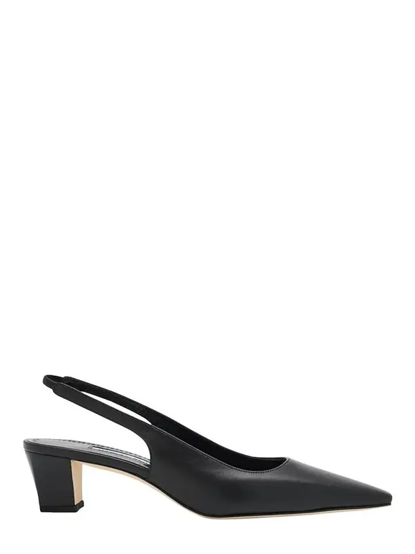 Manolo Blahnik Leather Slingback Pumps - Black