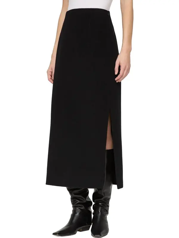 Lafayette 148 New York Wool-cashmere Midi Skirt - Black