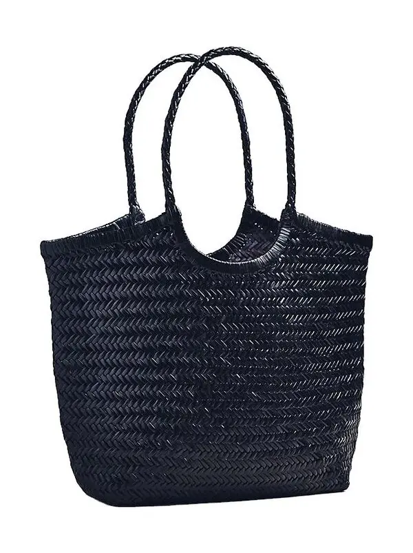 Anthropologie Woven Leather Tote - Black