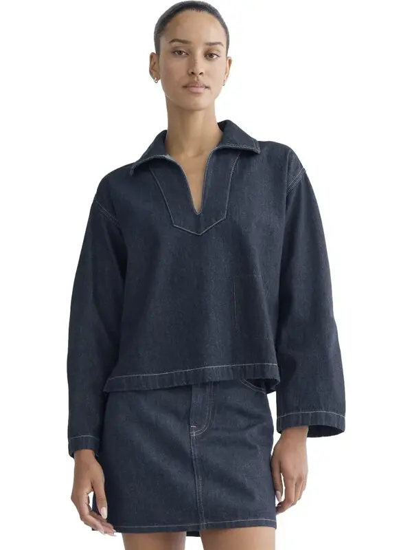 Everlane Cropped Denim Tunic - Tungsten Rinse