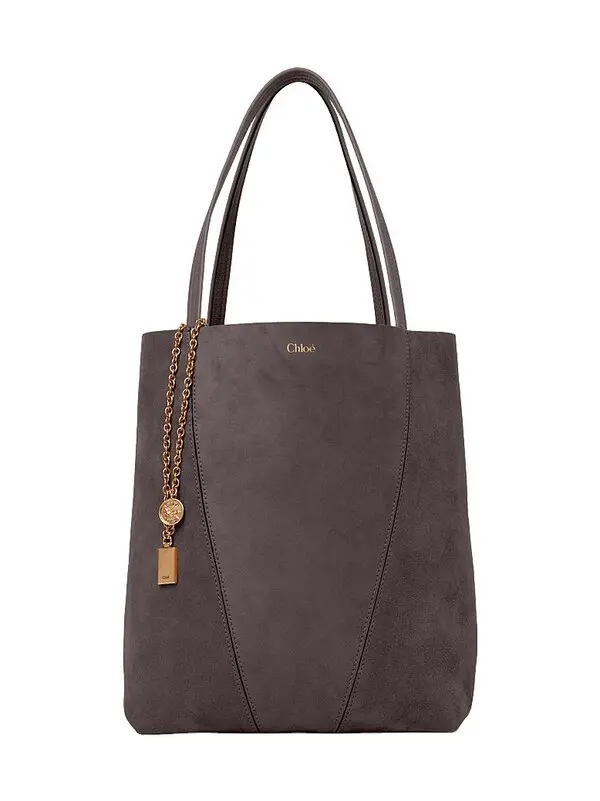 Chloé Medium Spin Suede Tote - Flannel Grey Suede