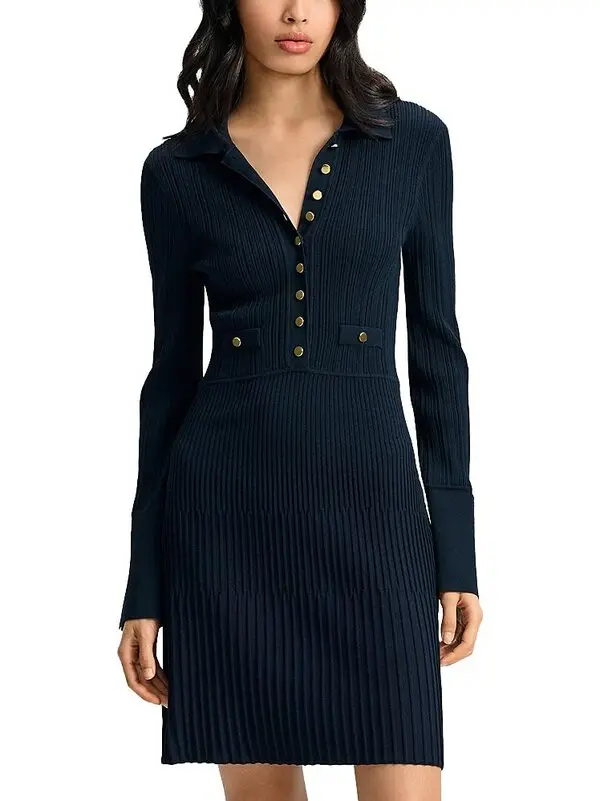 Veronica Beard Slim Sleeve Lauper Dress - Navy