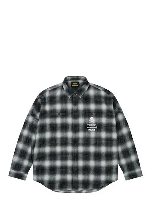 PALACE X Neighborhood Shirt - Grey Ombre Plaid