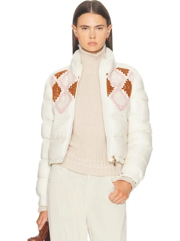 Moncler Megara Padded Jacket - Beige & Pink