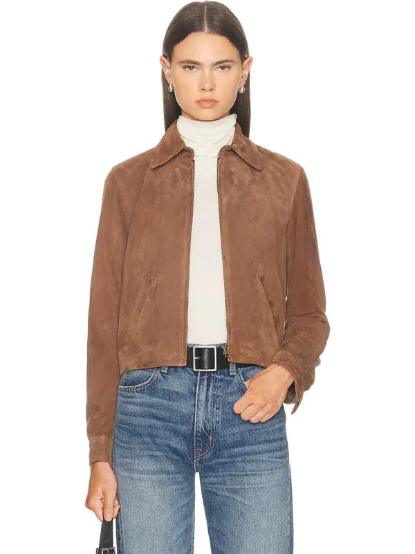 NILI LOTAN Beauvais Suede Jacket - Caffe