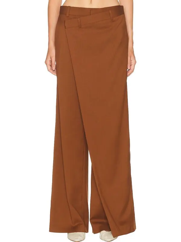 Monse Fold-over Front Trouser - Brown