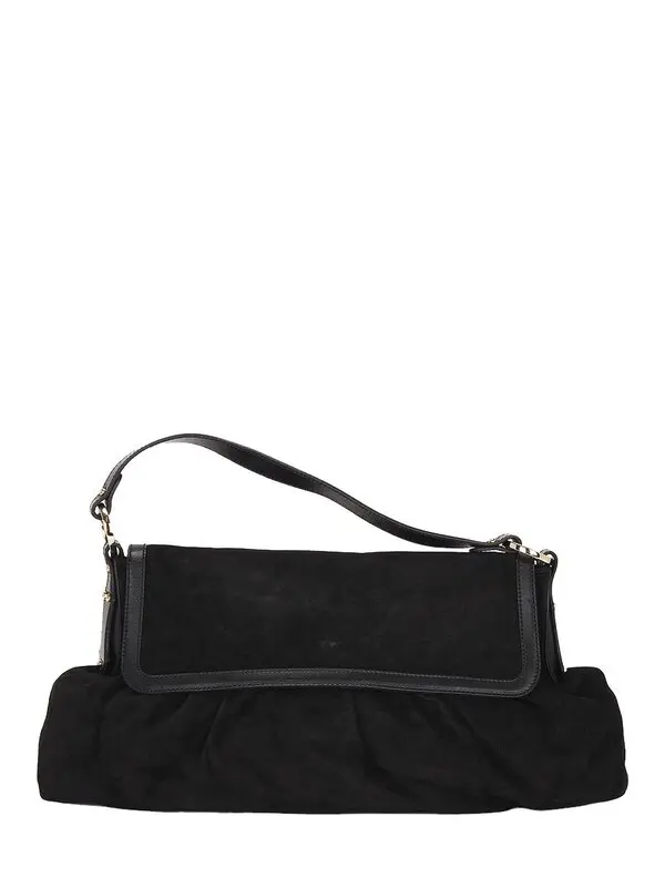 Fendi Vintage Suede Chef Shoulder Bag - Black