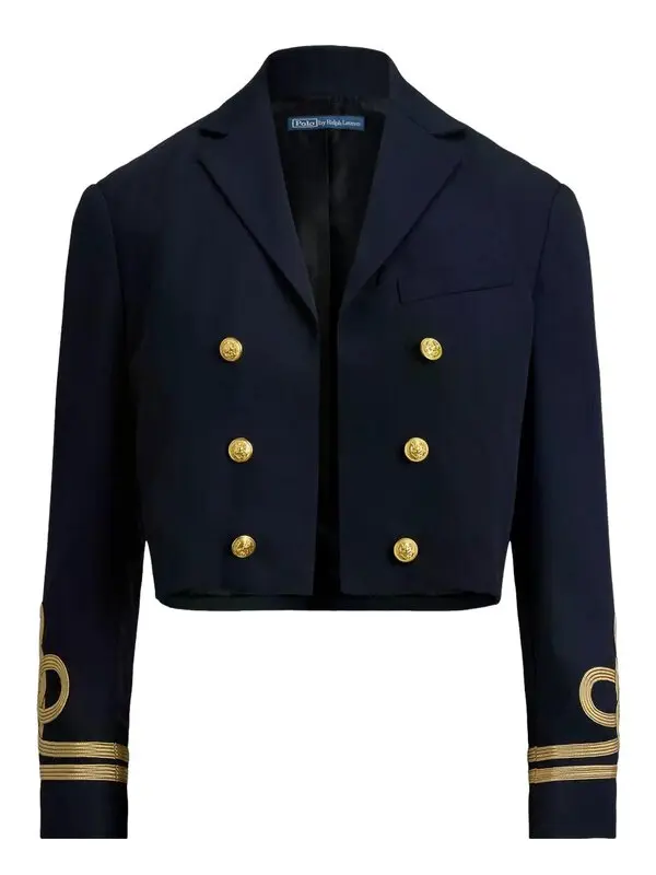 Polo Ralph Lauren Cropped Rope-detail Jacket - Blue