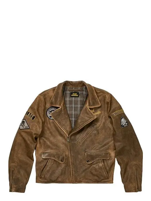 PALACE X Neighborhood Biker Jacket - Brown