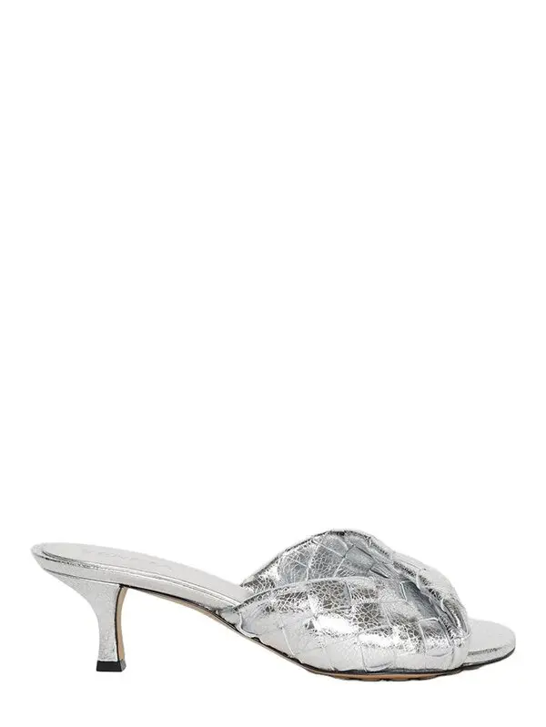 Bottega Veneta Blink Intrecciato Mule Sandals - Silver