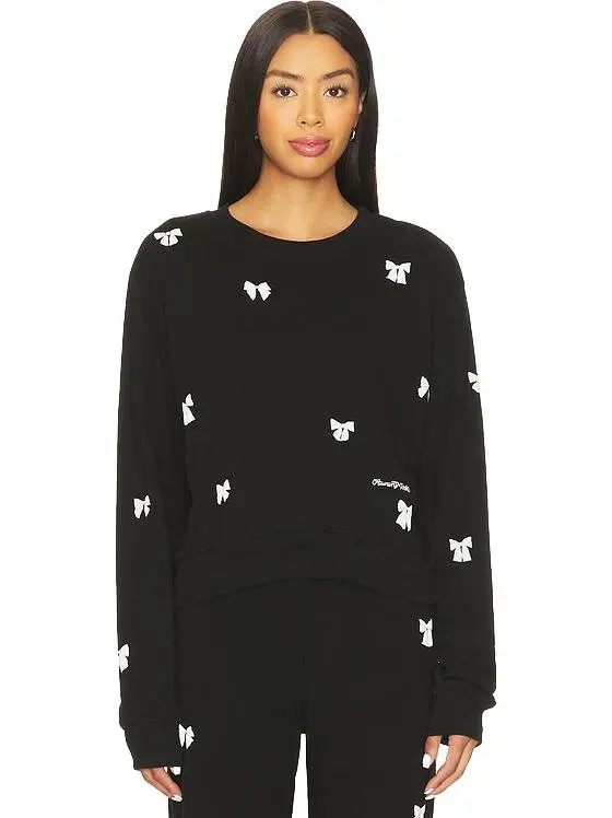 Lauren Moshi Puff Bow Pullover - Black