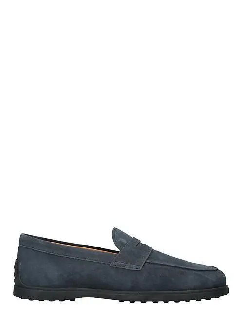 TOD'S Suede Loafers With Pebble Sole - Blue/dark
