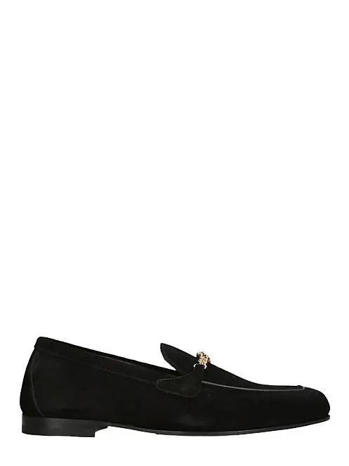 Versace Medusa Suede Loafers - Black