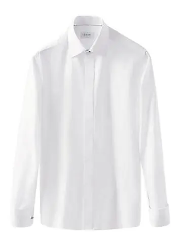 Eton Long-sleeved <br/>contemporary-fit Cotton Shirt - White