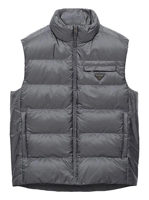 Prada Re-nylon Quilted Woven Gilet - Grey