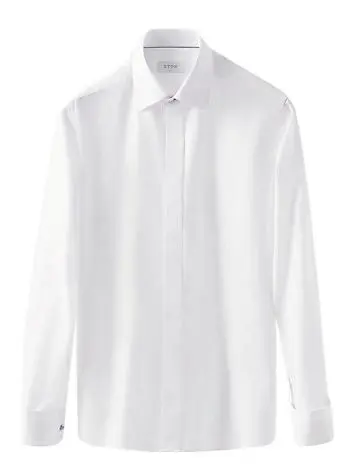 Eton Long-sleeved Slim-fit Cotton Shirt - White