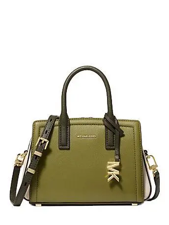 Michael Kors Laila Extra-small Pebbled Leather Crossbody Bag - Green