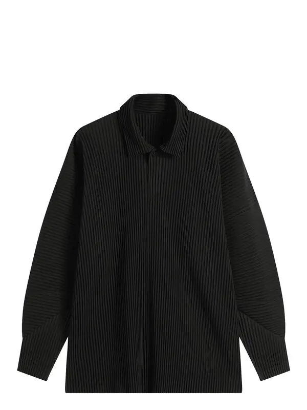 Issey Miyake Homme Plissé Long Sleeve Polo - Black