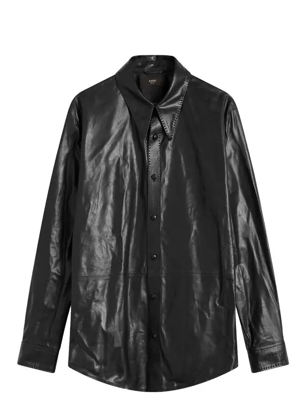 Amiri Lightweight Leather Overshirt - Black