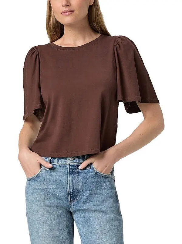 Paige Sigrid Puff Sleeve Tee - Tamarind