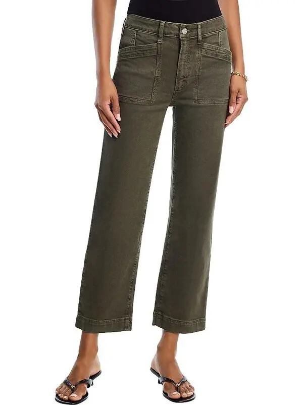Paige Quincy Mid Rise Relaxed Ankle Jeans - Vintage Forest Moss