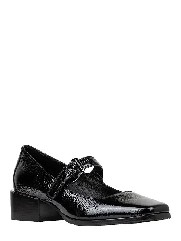 DONALD PLINER Leather Mary Jane Pumps - Black