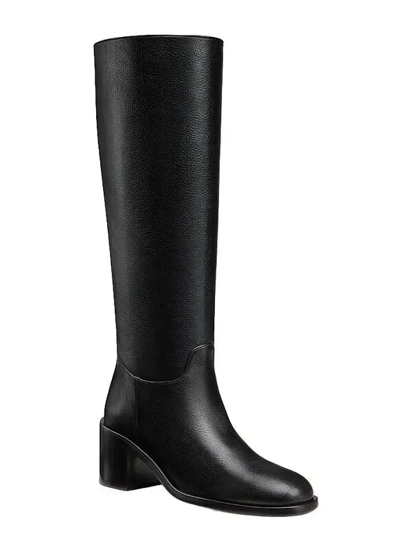 STUART WEITZMAN Leather Finn Boots - Black Leather