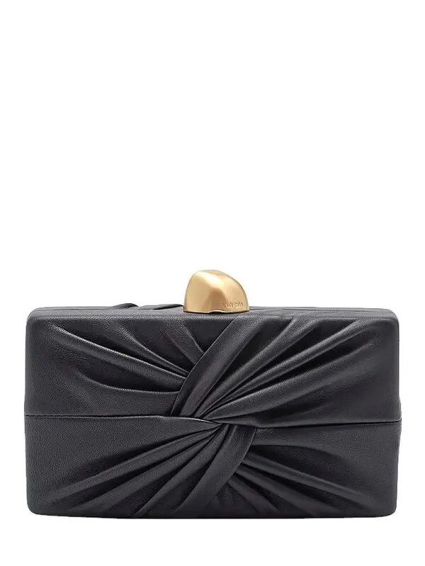 Cult Gaia Lisse Leather Clutch - Black