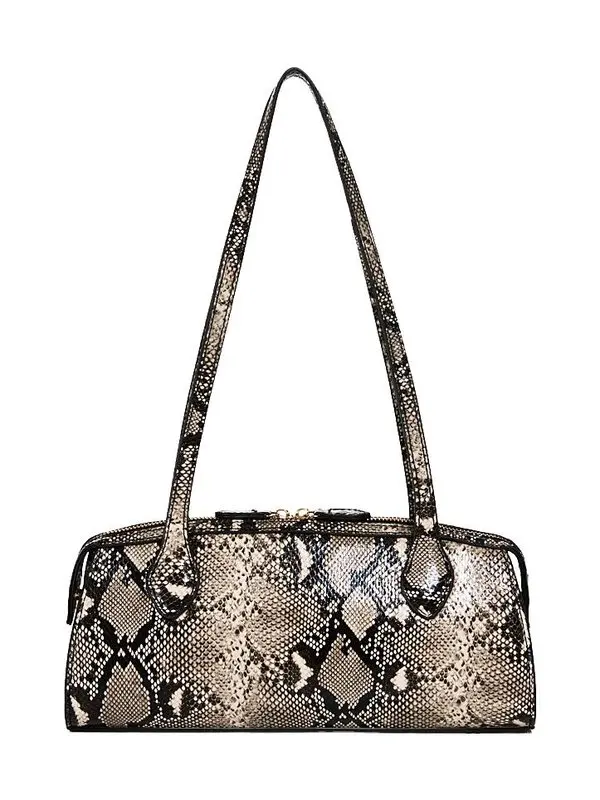 Aqua East West Shoulder Bag - Grey Snake