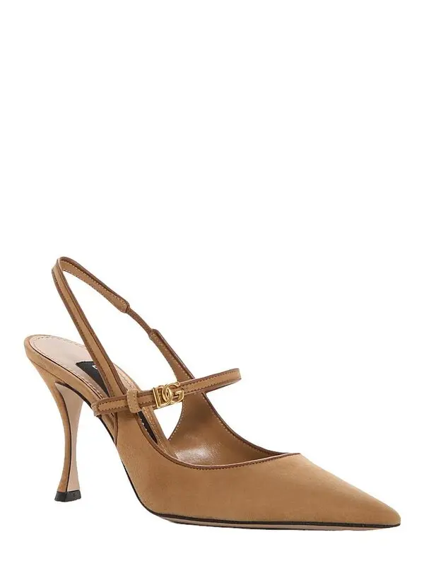 Dolce & Gabbana Suede And Leather Slingbacks - Beige/camel