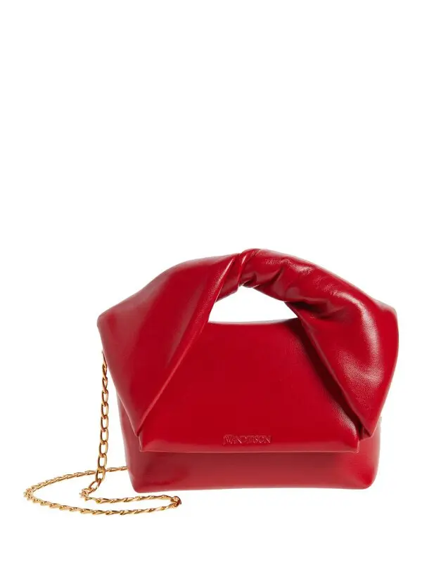 JW Anderson Small Twister Leather Crossbody Bag - Crimson Red 445