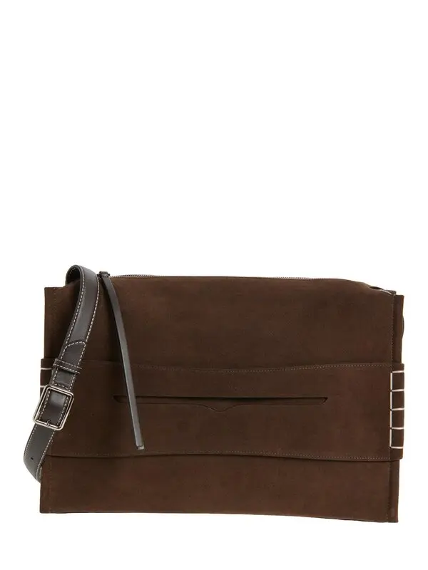 JW Anderson Loafer Suede Messenger Bag - Brown 600