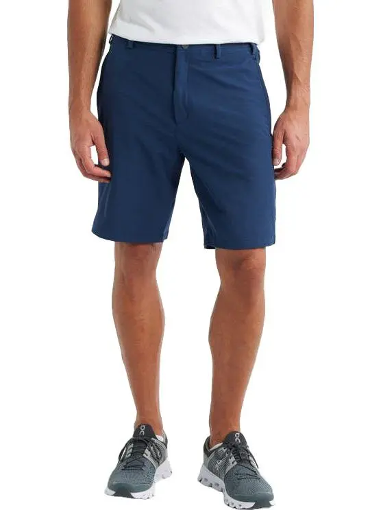 Mack Weldon Radius Flex Water-resistant Flat Front Shorts - True Navy
