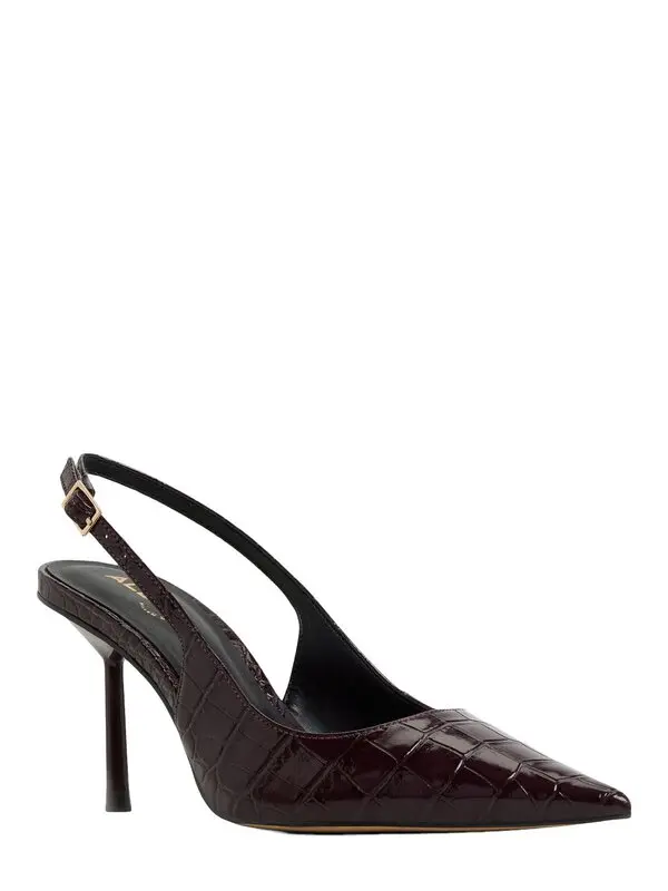 Aldo Pointed Toe Slingback Pumps - Bordo
