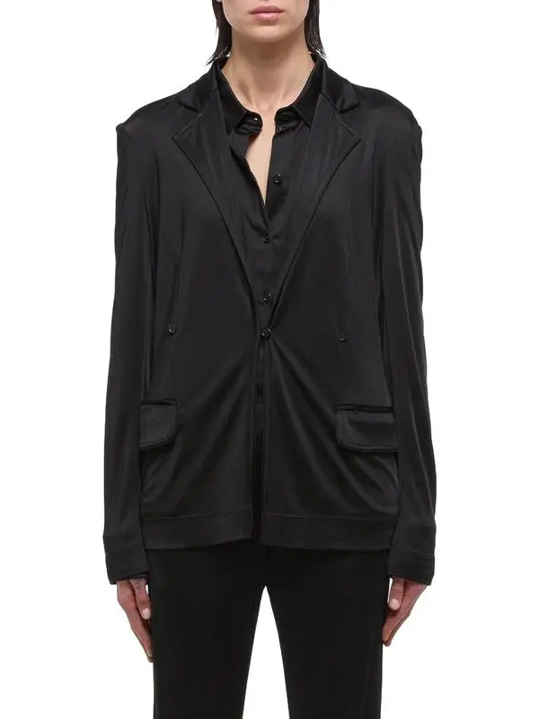 Helmut Lang Fluid Liquid Classic Blazer - Black - 001