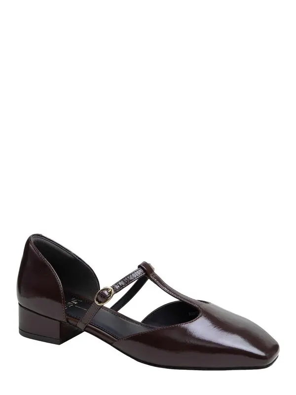 Linea Paolo Coralee Leather Mary Jane Pumps - Chocolate