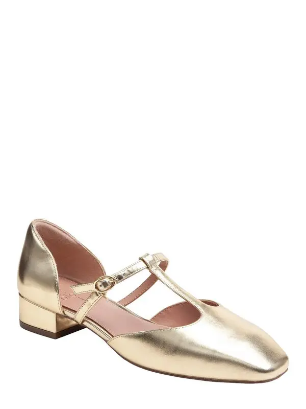 Linea Paolo Coralee Leather Mary Jane Pumps - Dark Gold
