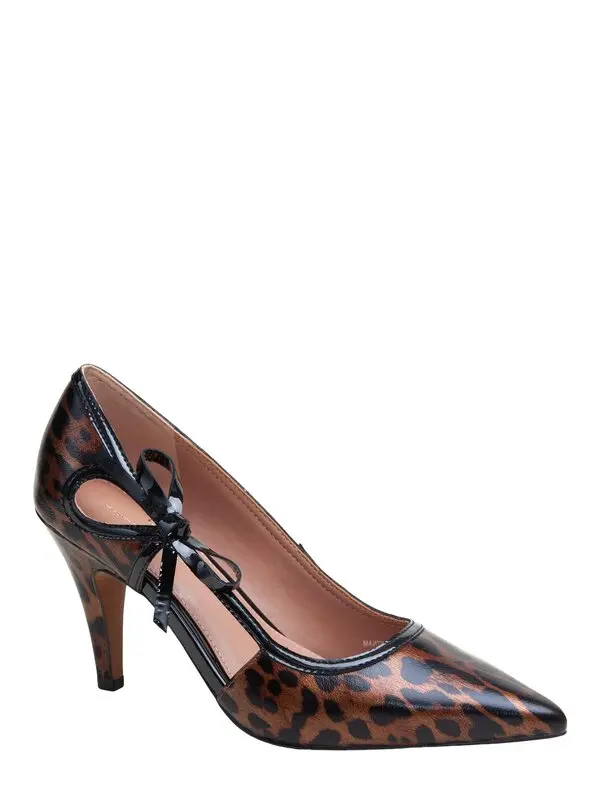 Linea Paolo Pointe Bow Pointed Toe Pump - Brown/black