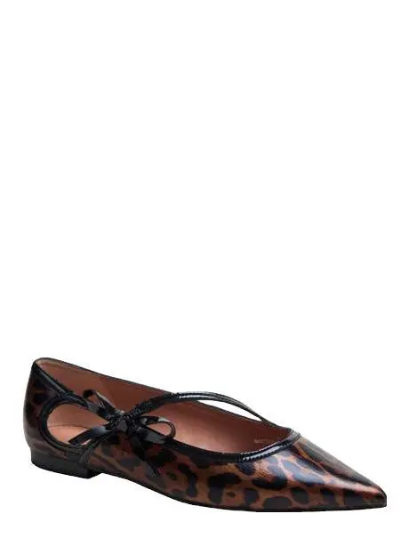 Linea Paolo Nuri Bow Pointed-toe Flat - Brown/black