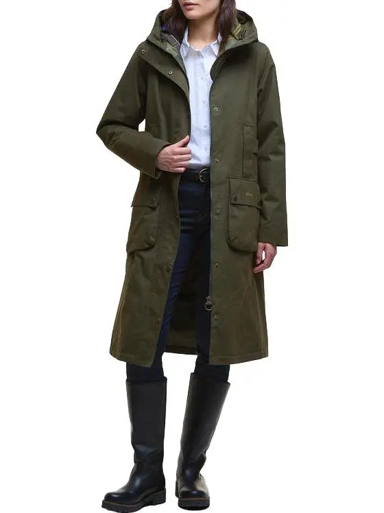 Barbour Bamburgh Hooded Waterproof Jacket - Olive/classic