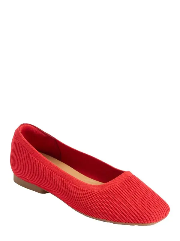 COMFORTVIEW Knit Flats - Red