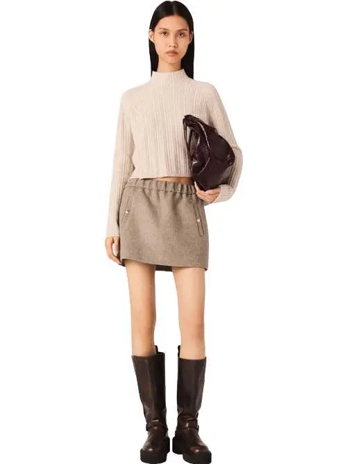 Maje Cable-knit Cropped Sweater - Beige