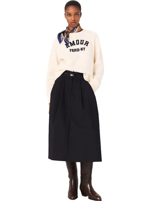 Maje Rib Knit Jumper - Ecru