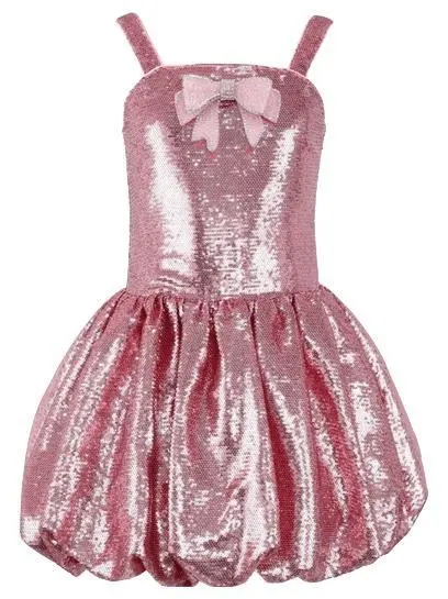 LOLA + THE BOYS Sequin Bubble Dress - Pink