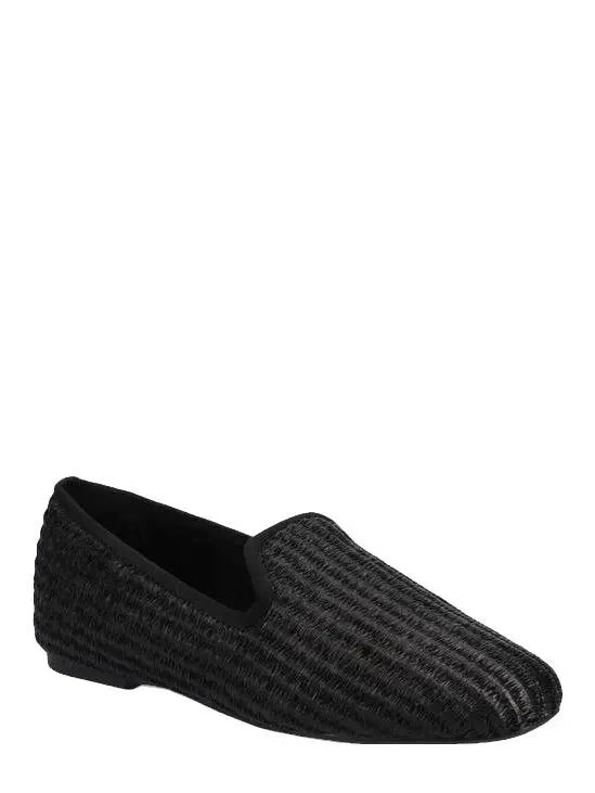 BIRDIES The Starling Raffia Loafer - Black Raffia