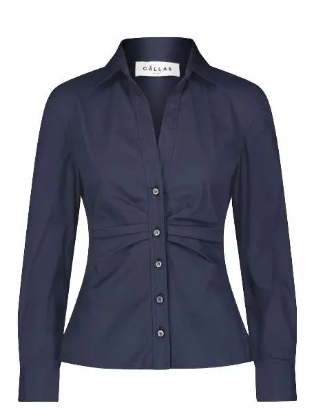 CALLAS MILANO Savil Stretch Poplin Shirt - Blue