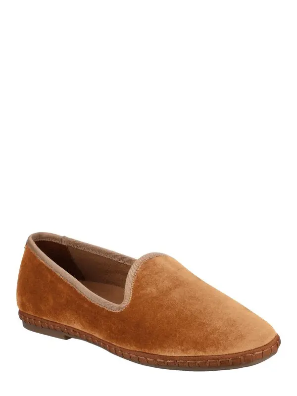 BIRDIES The Heron Velvet Loafers - Heron Tan Velvet