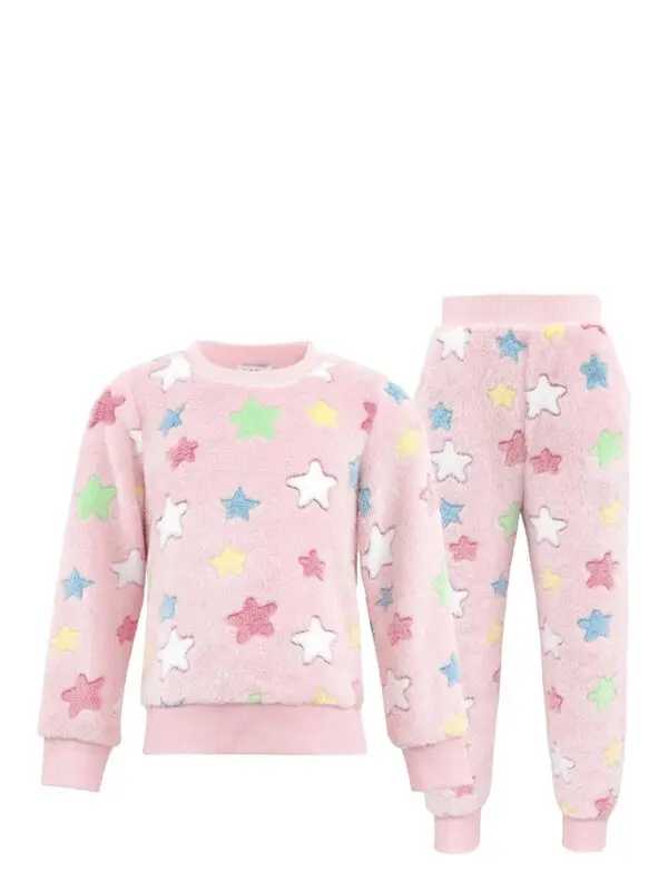 LOLA + THE BOYS Star Pattern Fuzzy Set - Pink